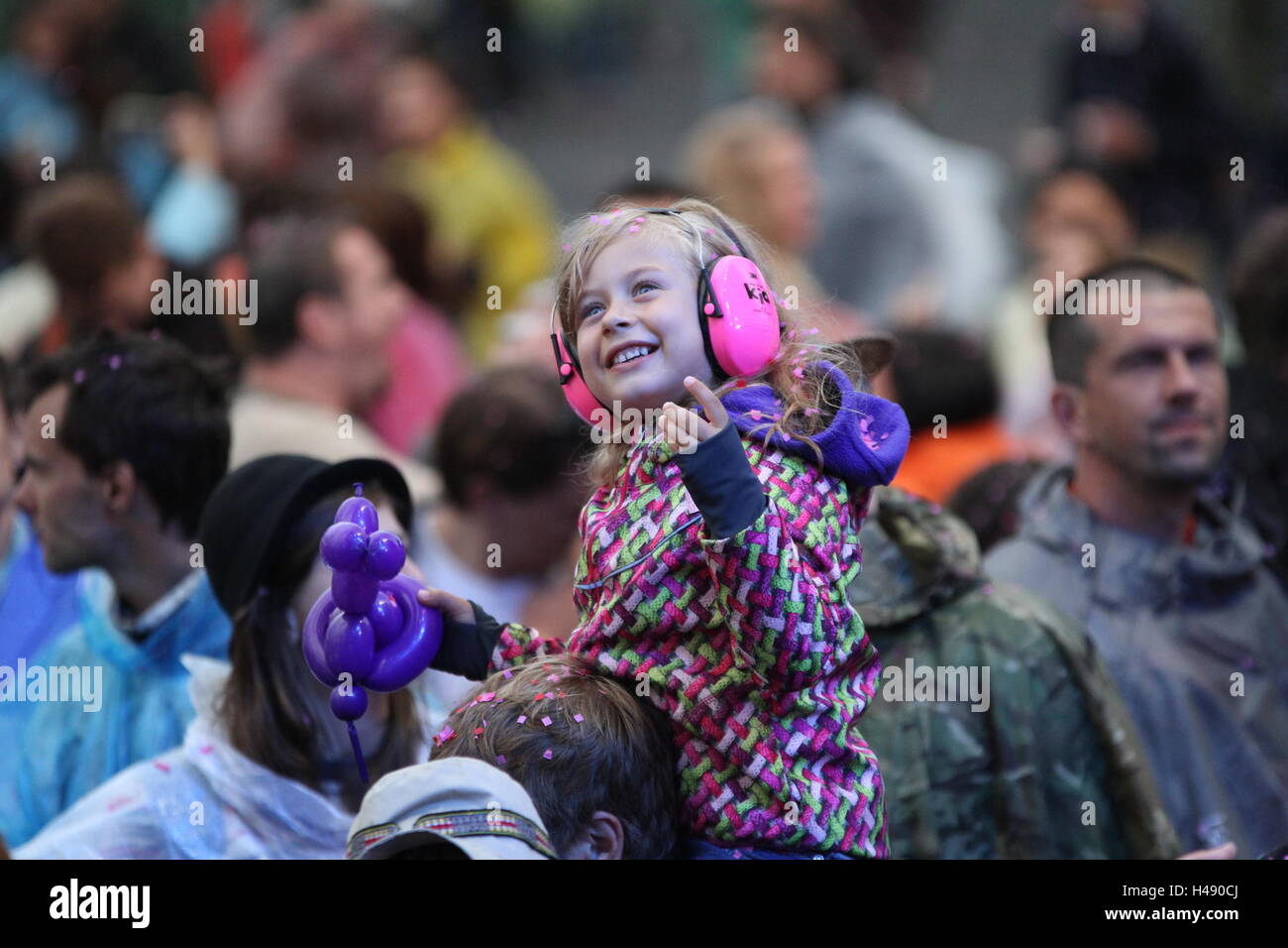 Little girl enjoys a concert at the Colours of Ostrava music festival ...