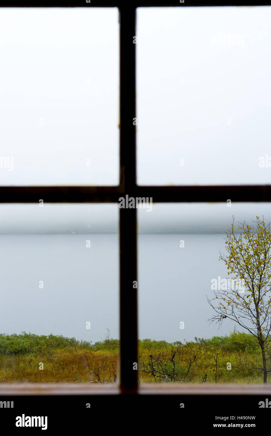 Scandinavia, view out of the window, fog Stock Photo - Alamy