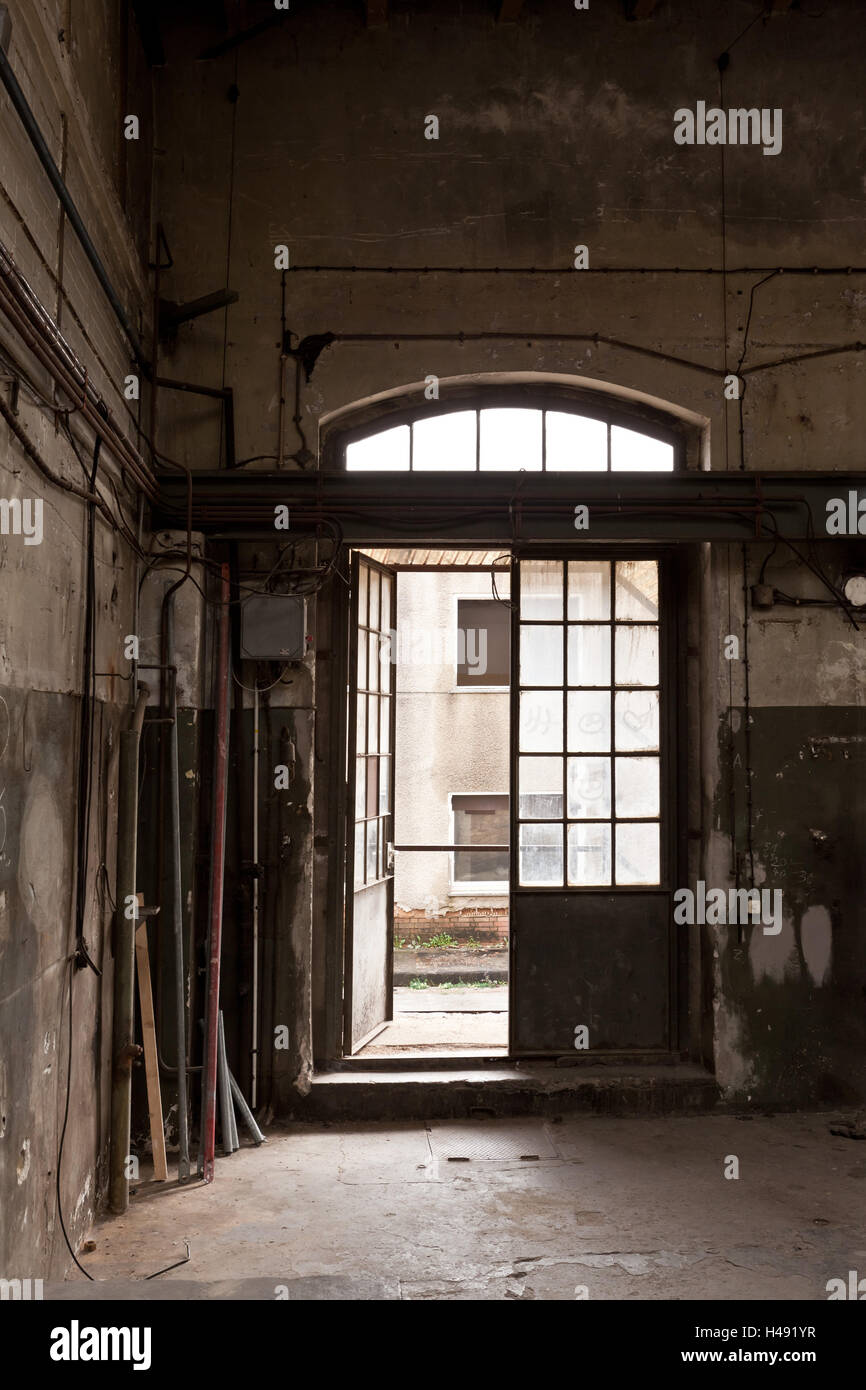 Berlin, cream nice pasture, disused power station, door Stock Photo - Alamy