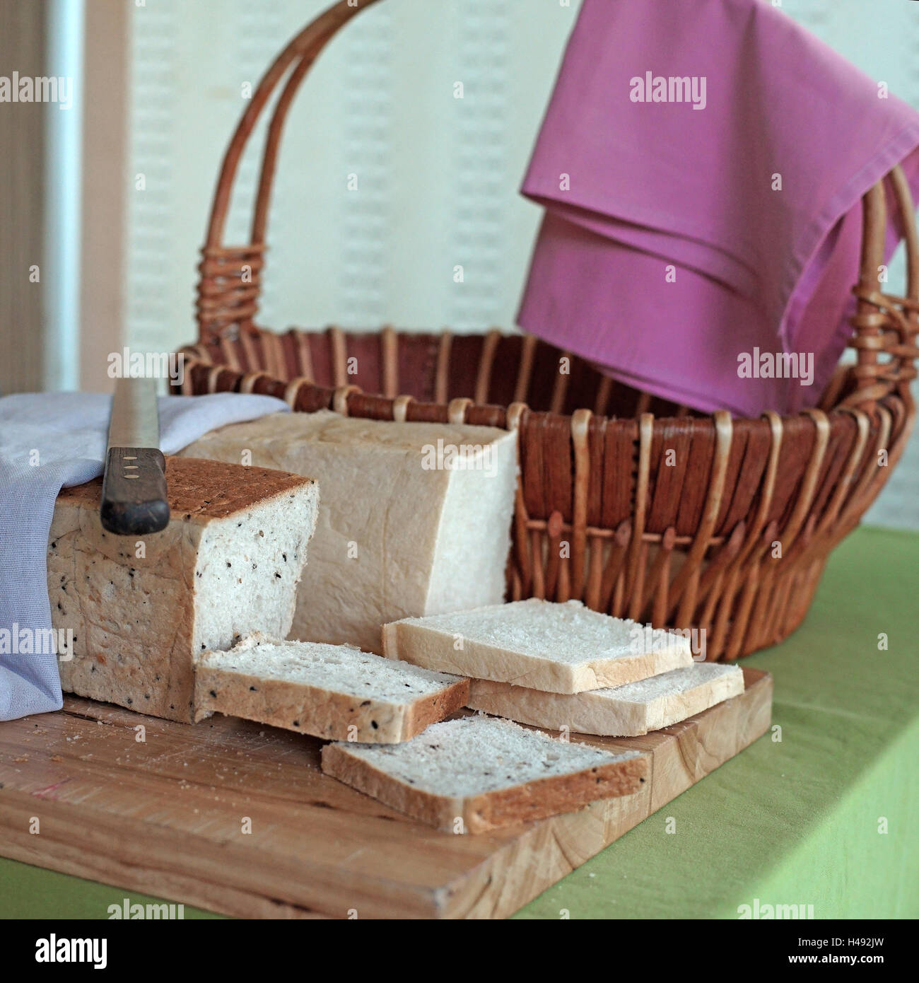 slice toast bread in basket on buffet line Stock Photo - Alamy