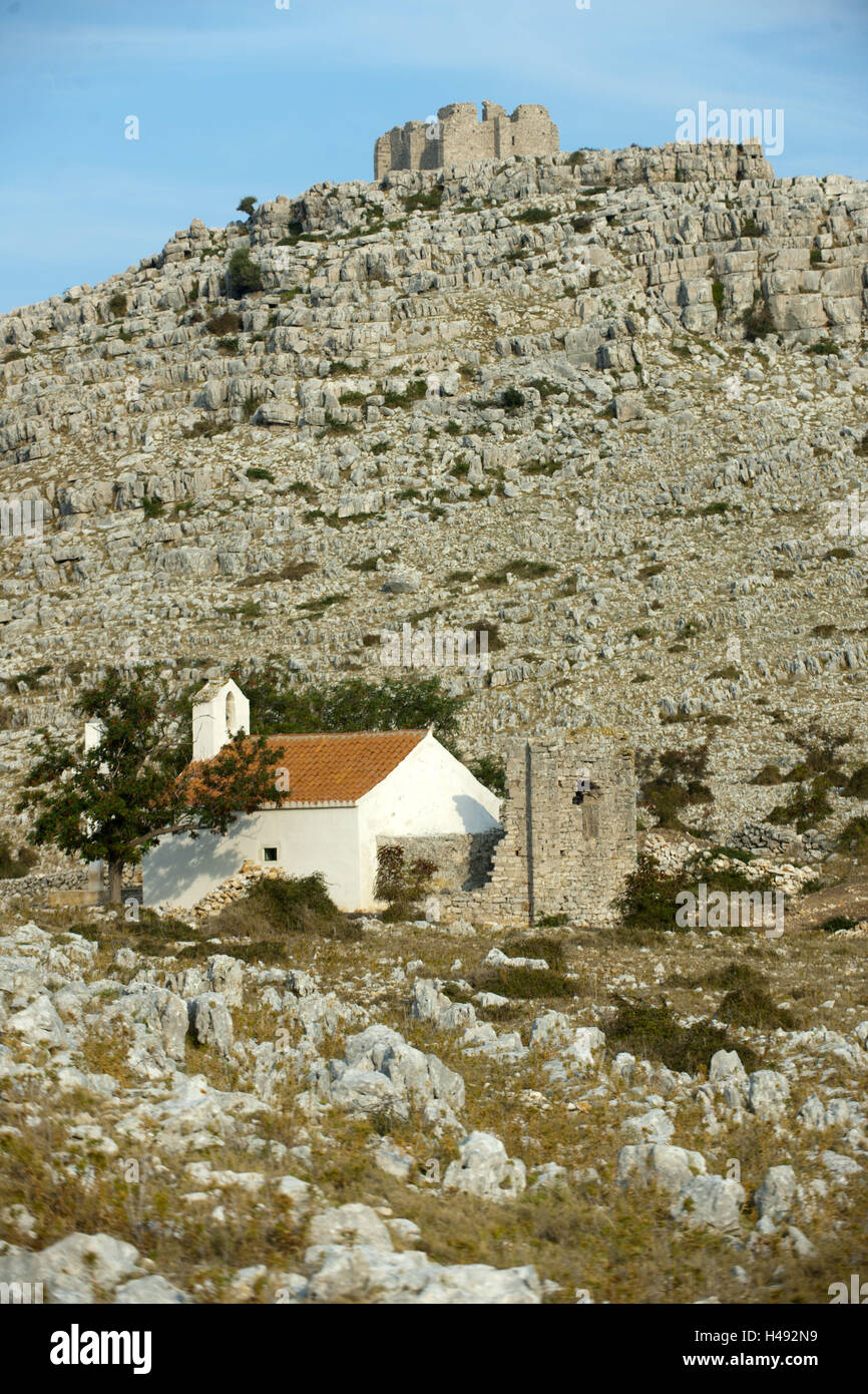 Croatia, Dalmatia, Murter, national park Kornaten, the fort Tureta and ...