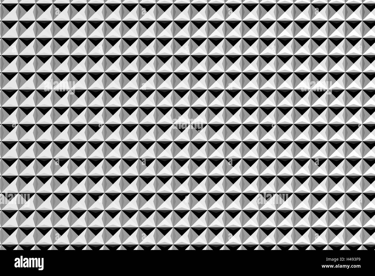 Abstract geometric pattern of metalic pyramids, 3D rendering Stock ...