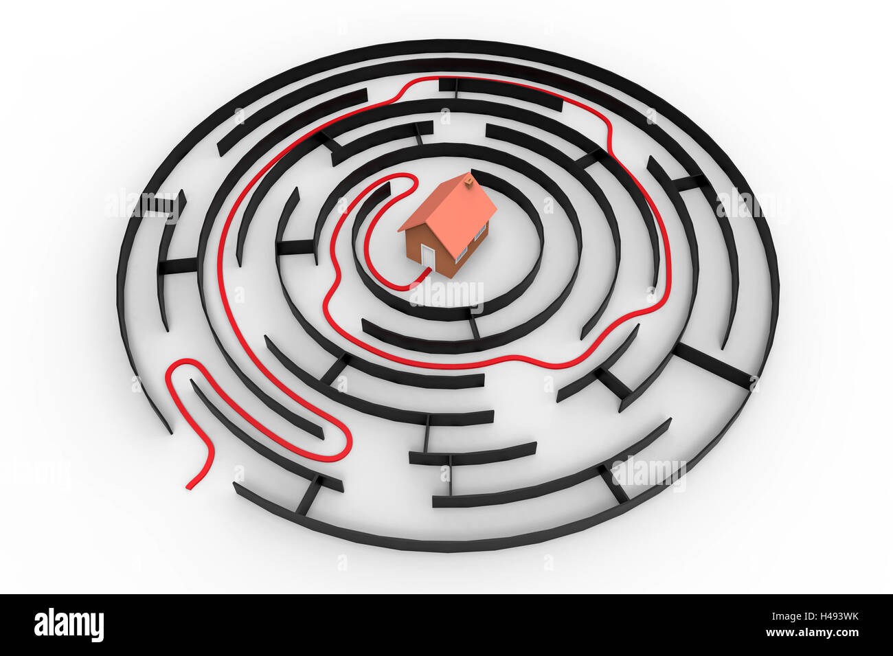 Which way leads to the own house Stock Photo - Alamy