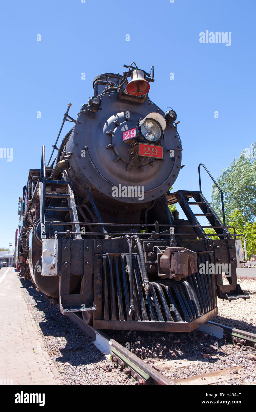 USA, Arizona, Route 66, Williams, railway station, steam engine Stock ...