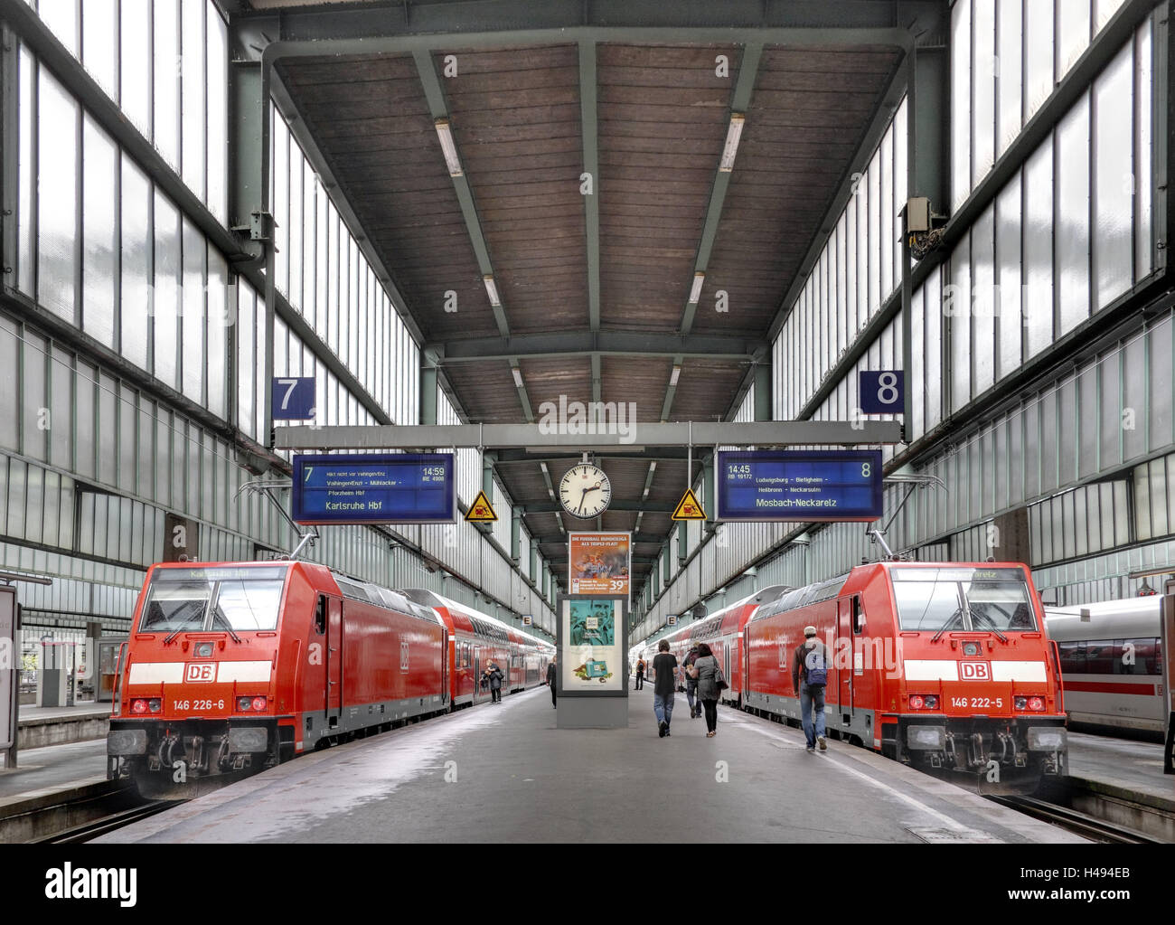 Germany, Baden-Württemberg, Stuttgart, central station, track, trains ...