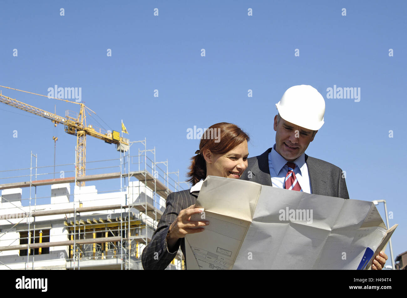 Men at work, architect, construction supervision Stock Photo - Alamy