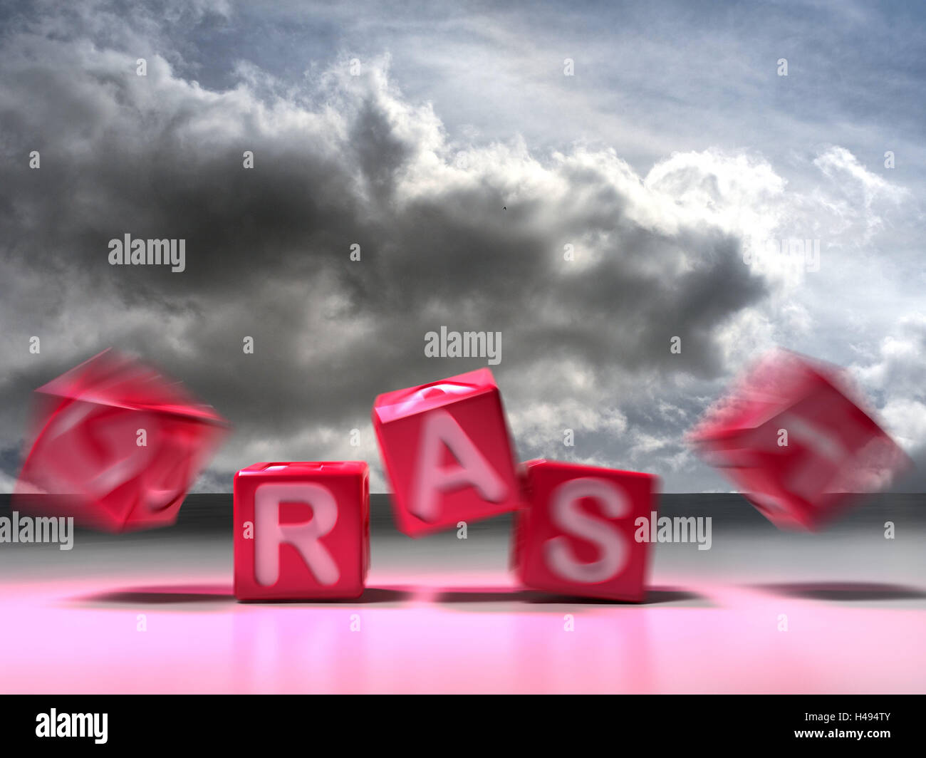 Computer graphics, cube, word Crash, Cloudy sky, Motion blur, five ...