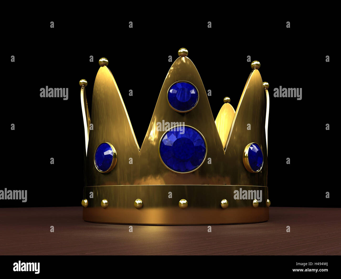 Computer graphics, crown, golden, Ceylon sapphires, gold, sapphire ...