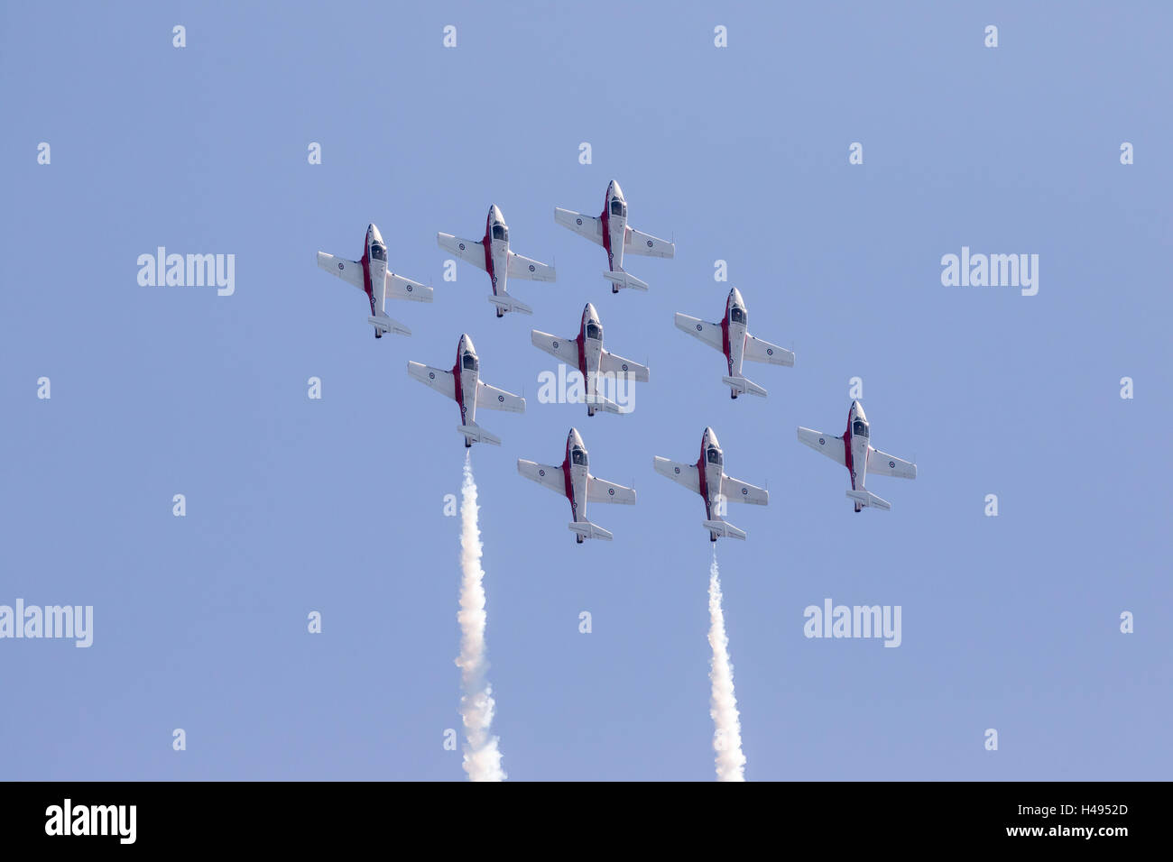 Nine Canadian Forces Snowbirds Flying in the Big Diamond Formation ...