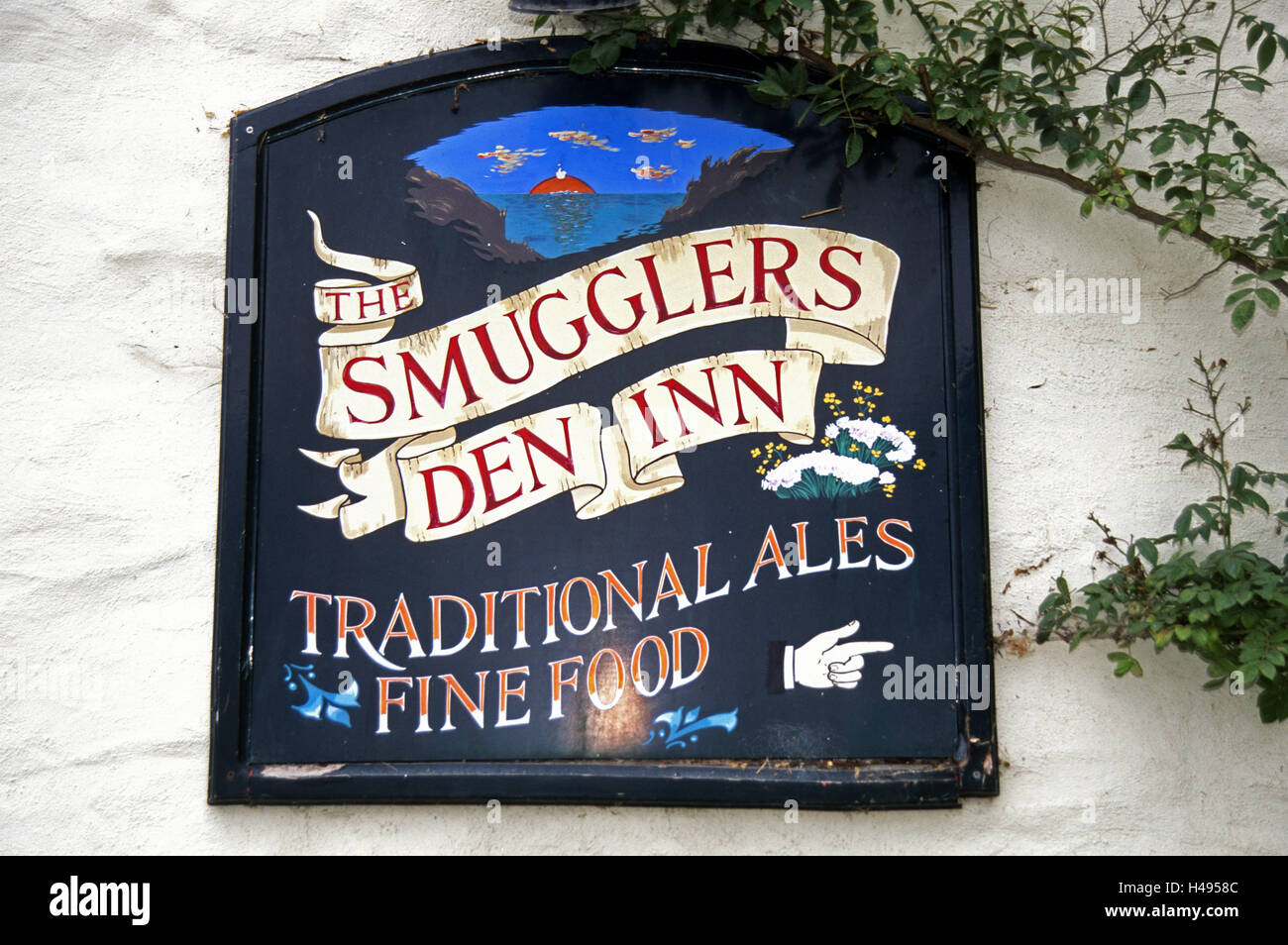 Great Britain, Cornwall, restaurant, sign, Cubert, Newquay, Cubert ...