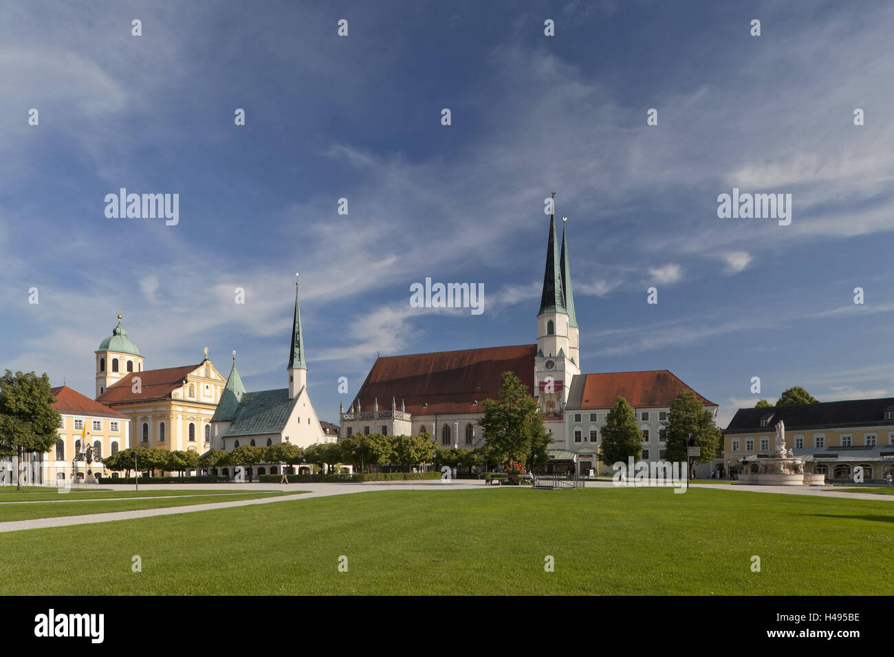 Germany, Upper Bavaria, Altötting, Kapellenplatz (square Stock Photo ...
