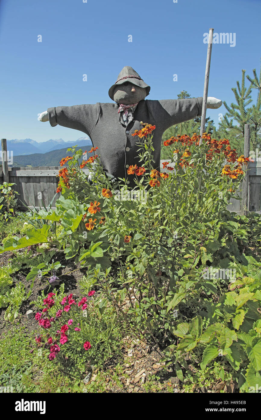 Garden, flowers, blossom, spread scarecrow, flower-garden, figure ...