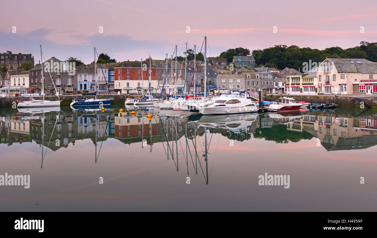 Padstow harbour at dawn, North Cornwall, England Stock Photo - Alamy