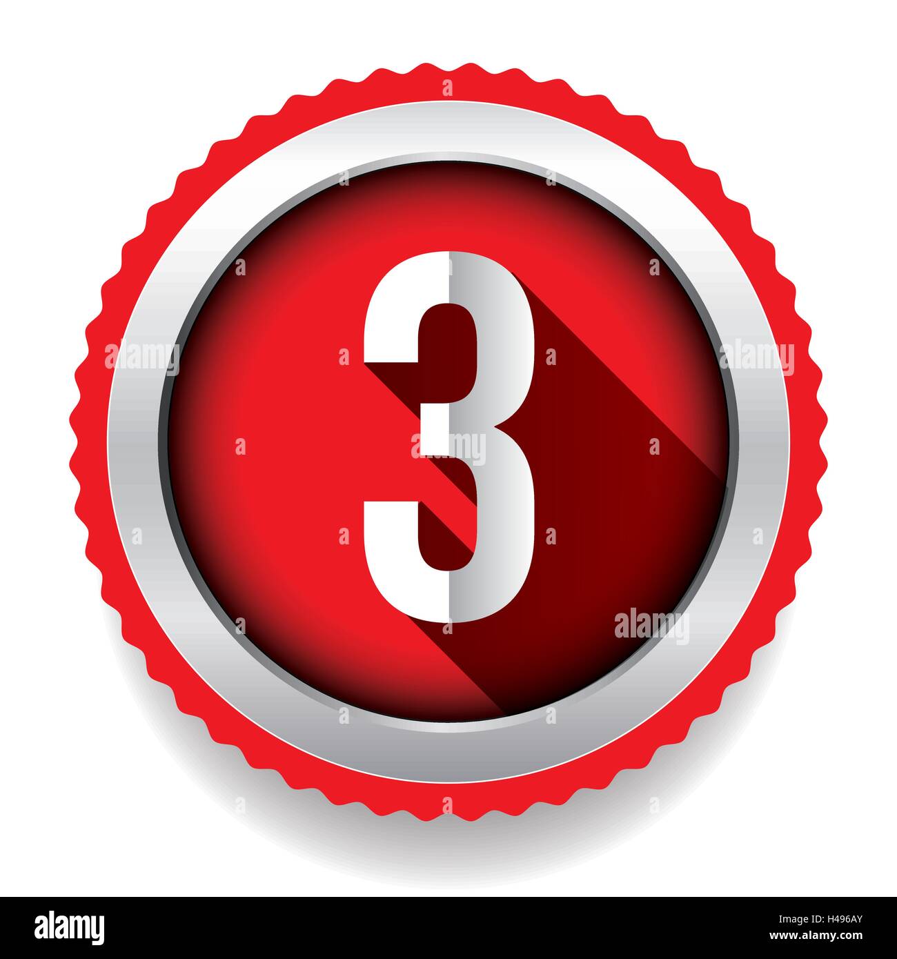 Number Three badge vector Stock Vector Image & Art - Alamy
