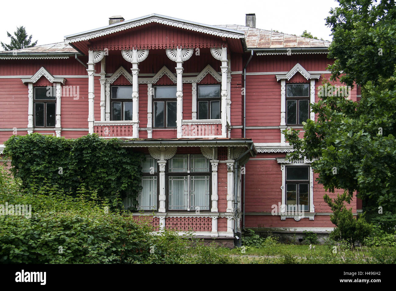 Latvia, Liepaja (Liebau), street, typical buildings Stock Photo - Alamy