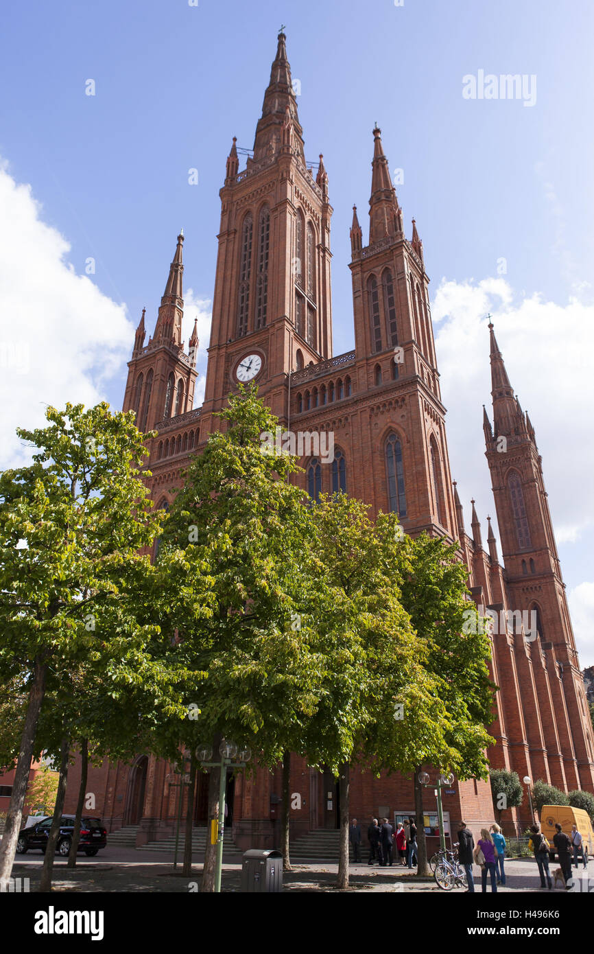 Germany, Wiesbaden, market church, Nassau state cathedral Stock Photo ...