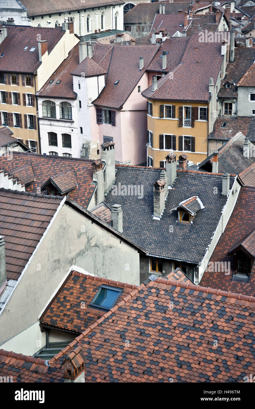 Cityscape of Annecy, view of the castle, Haute-Savoie, France Stock ...