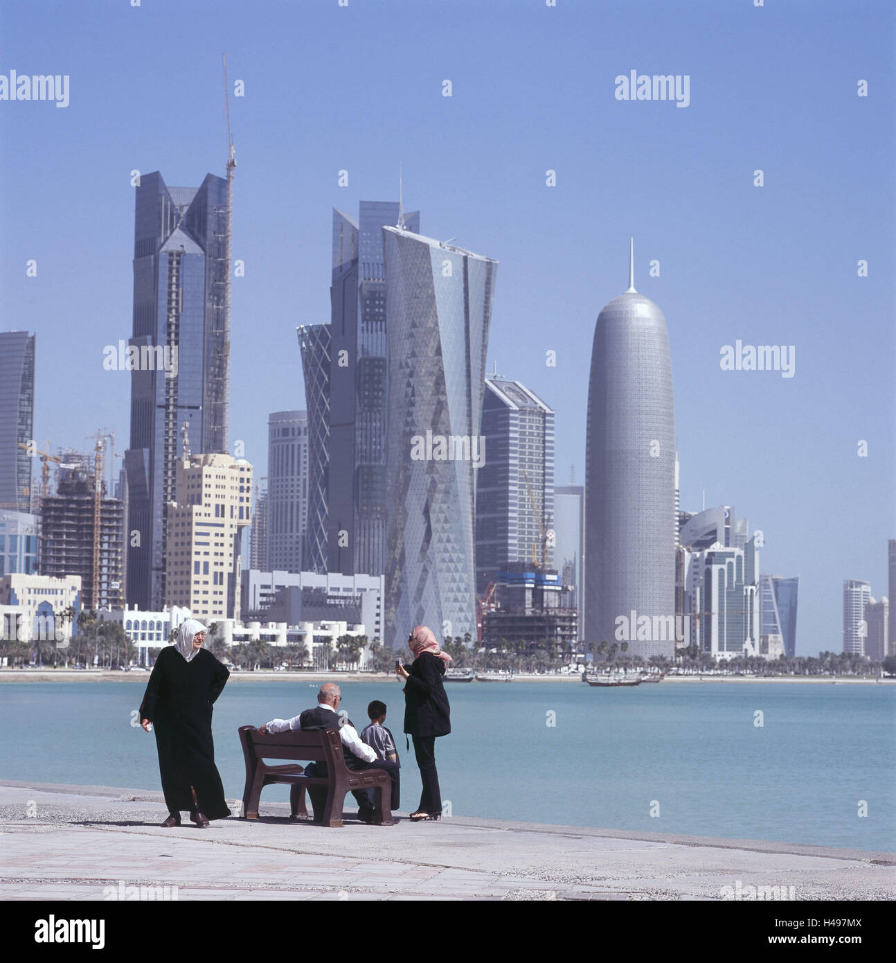 Qatar, Doha, town view, town, capital, high rises, business, town ...