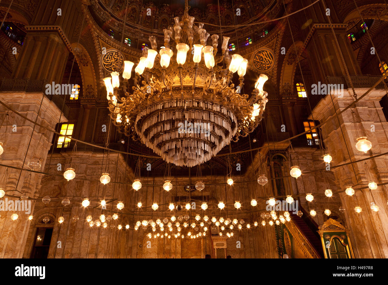 Egypt, Cairo, citadel, Mohamad Ali Mosque, interior Stock Photo - Alamy