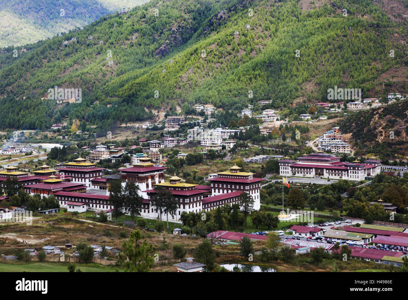 Kingdom of Bhutan, royal palace in Bhutan Stock Photo, Royalty Free ...