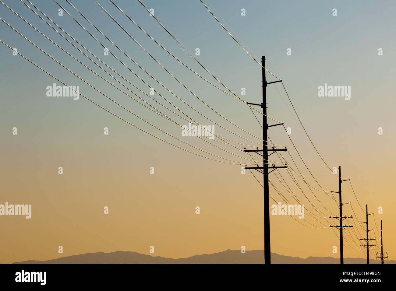 USA, power poles and power lines Stock Photo - Alamy