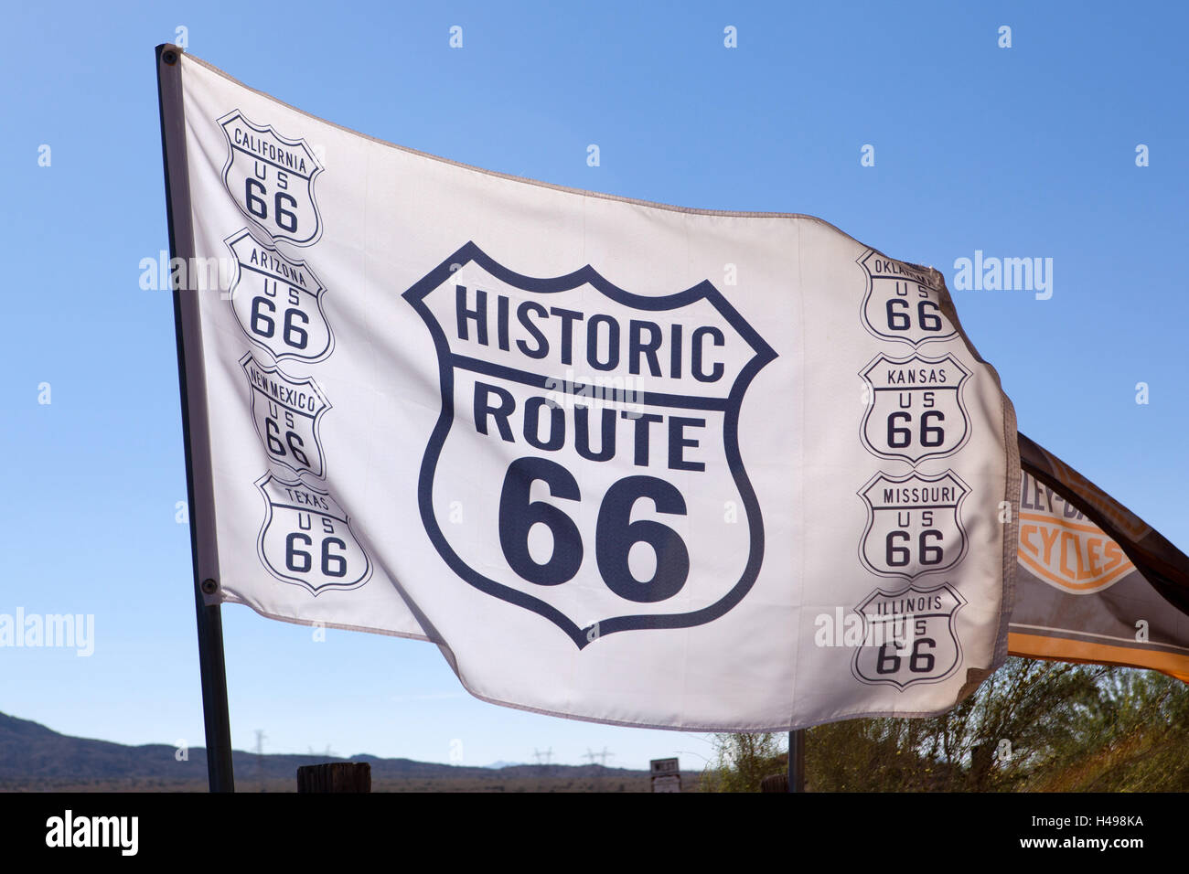 USA, Arizona, Route 66, Hackberry, flag Stock Photo - Alamy