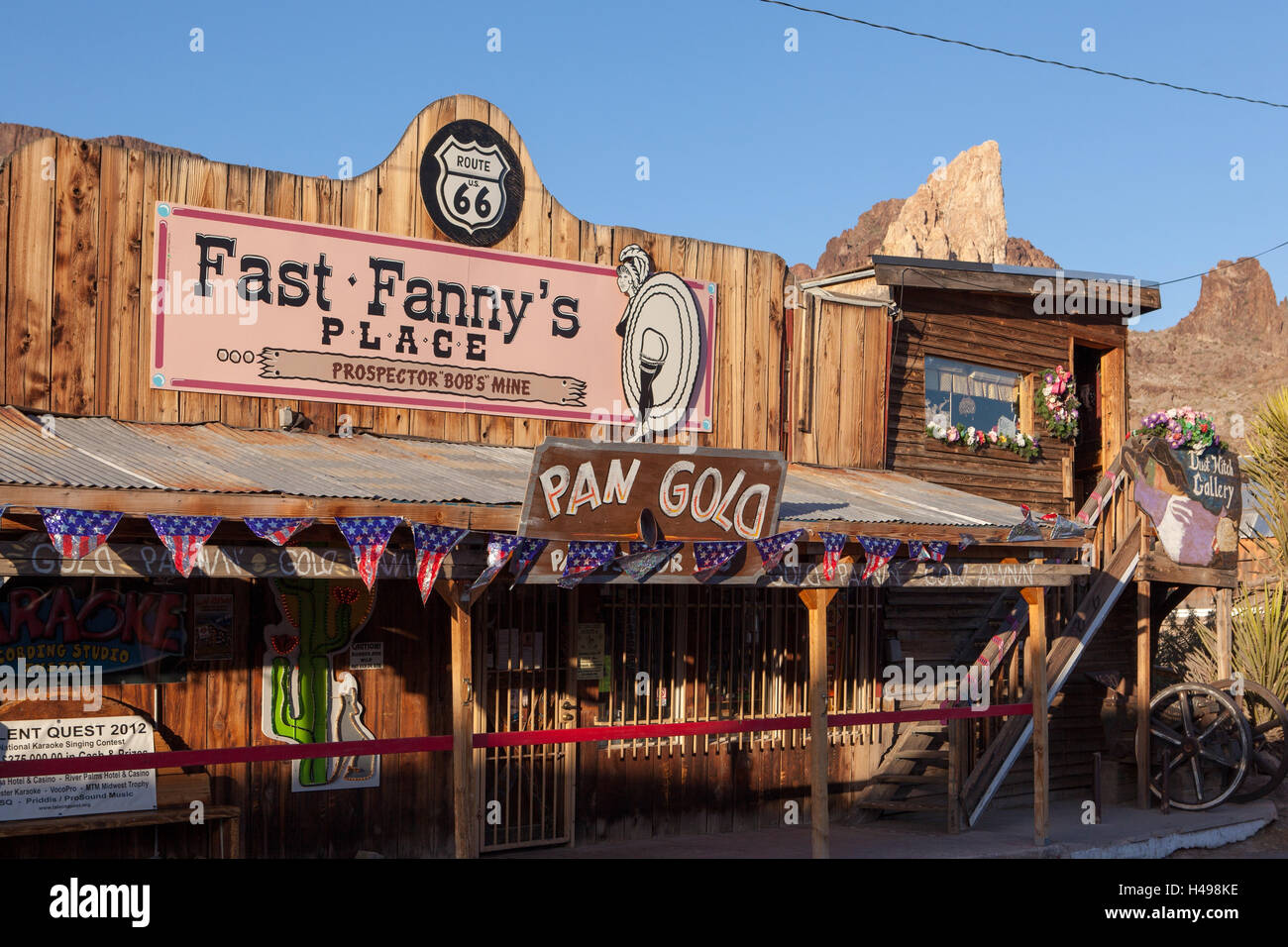 USA, Arizona, route 66, Oatman, Saloon Stock Photo - Alamy