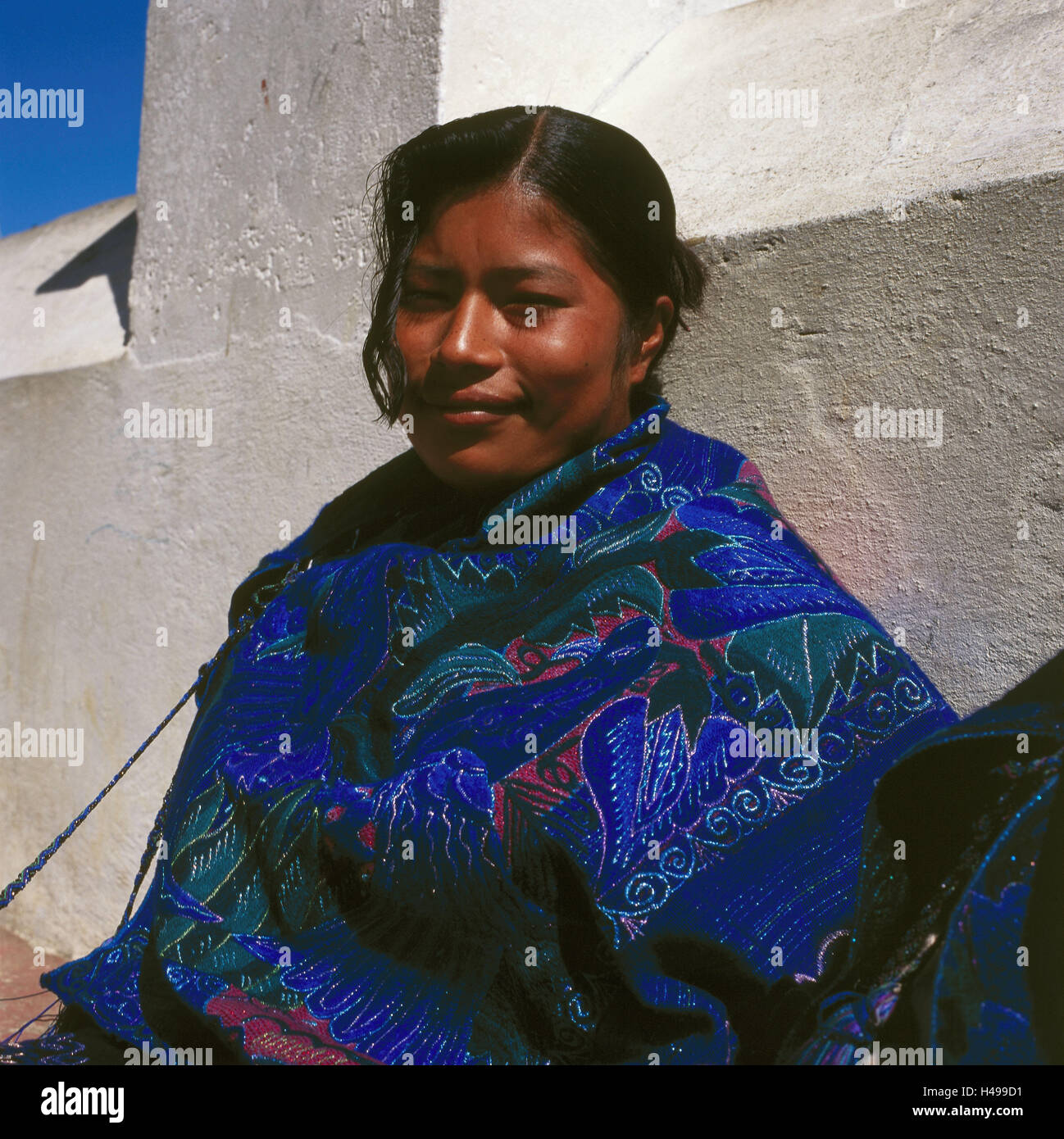 Mexico, Chiapas, San Lorenzo Zinacantan, Tzotzil, woman, portrait, no ...