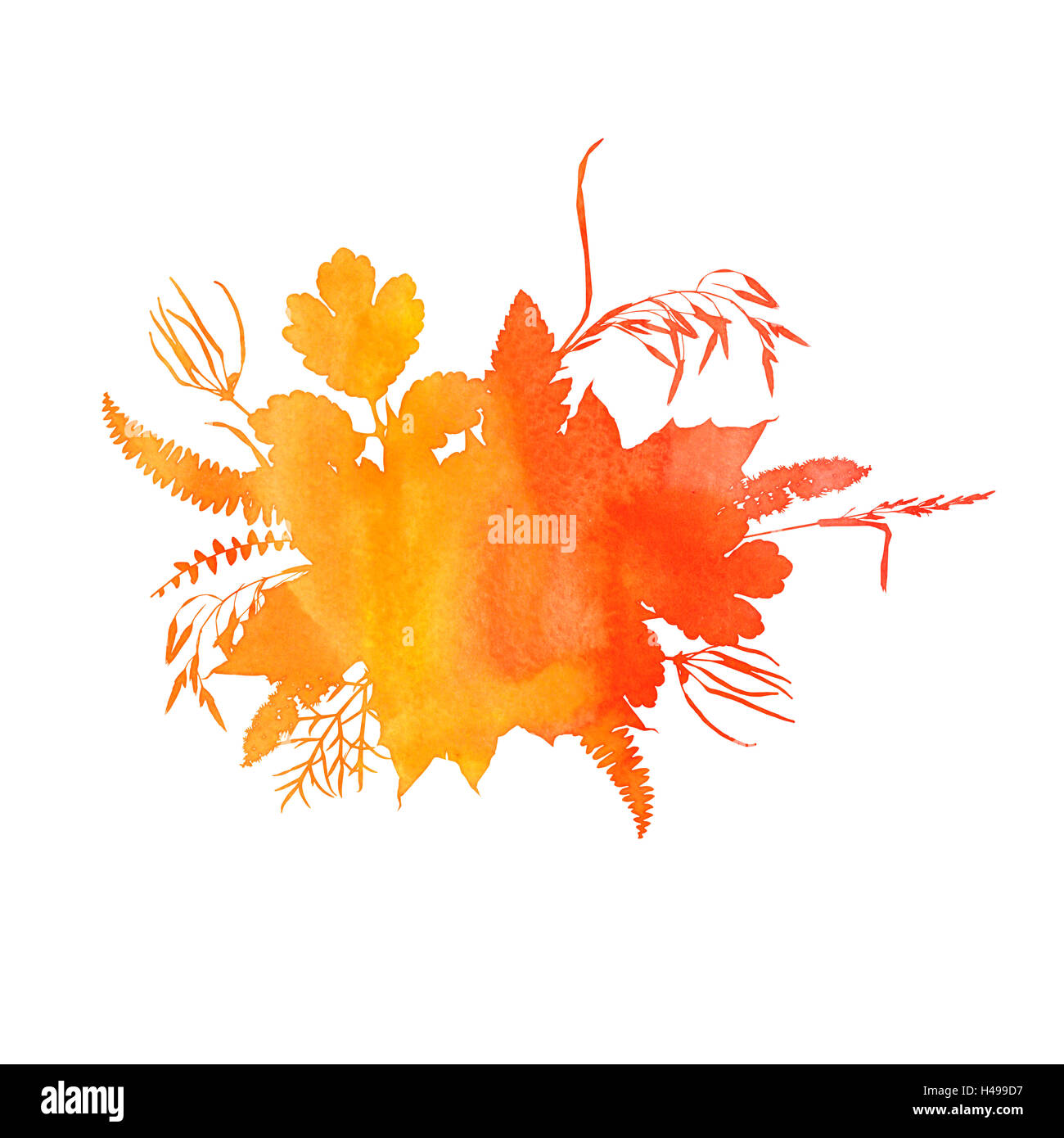 Welcome Autumn Watercolor Collection handmade autumn leaves and flowers ...