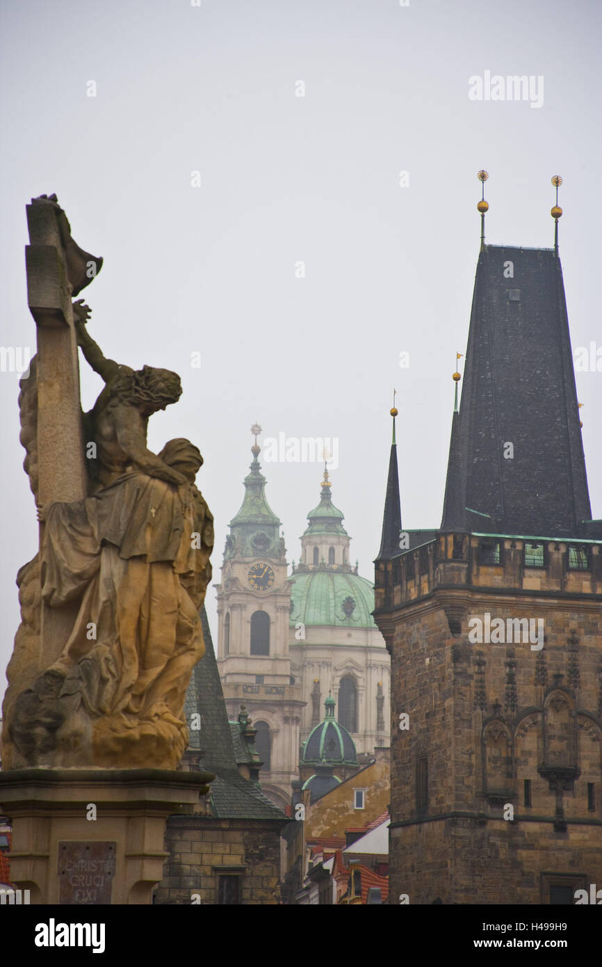 Charles bridge cross hi-res stock photography and images - Alamy