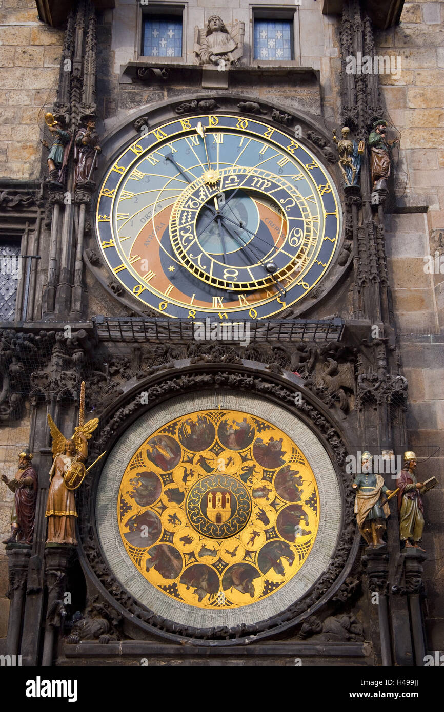 Sundial, town square, market square, old town, Prague Stock Photo - Alamy