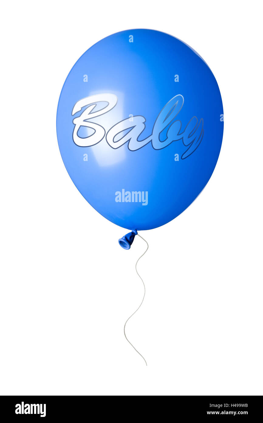 Balloon, blue, label, 'baby' Stock Photo - Alamy