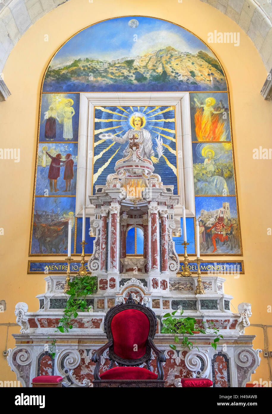 The Alter in San Nicolo church, Savoca, Sicily, Italy Stock Photo - Alamy