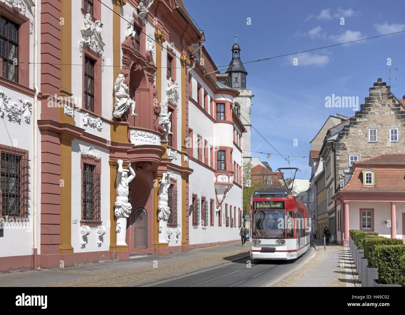 Germany, Thuringia, Erfurt, street, state chancellery, facade ...