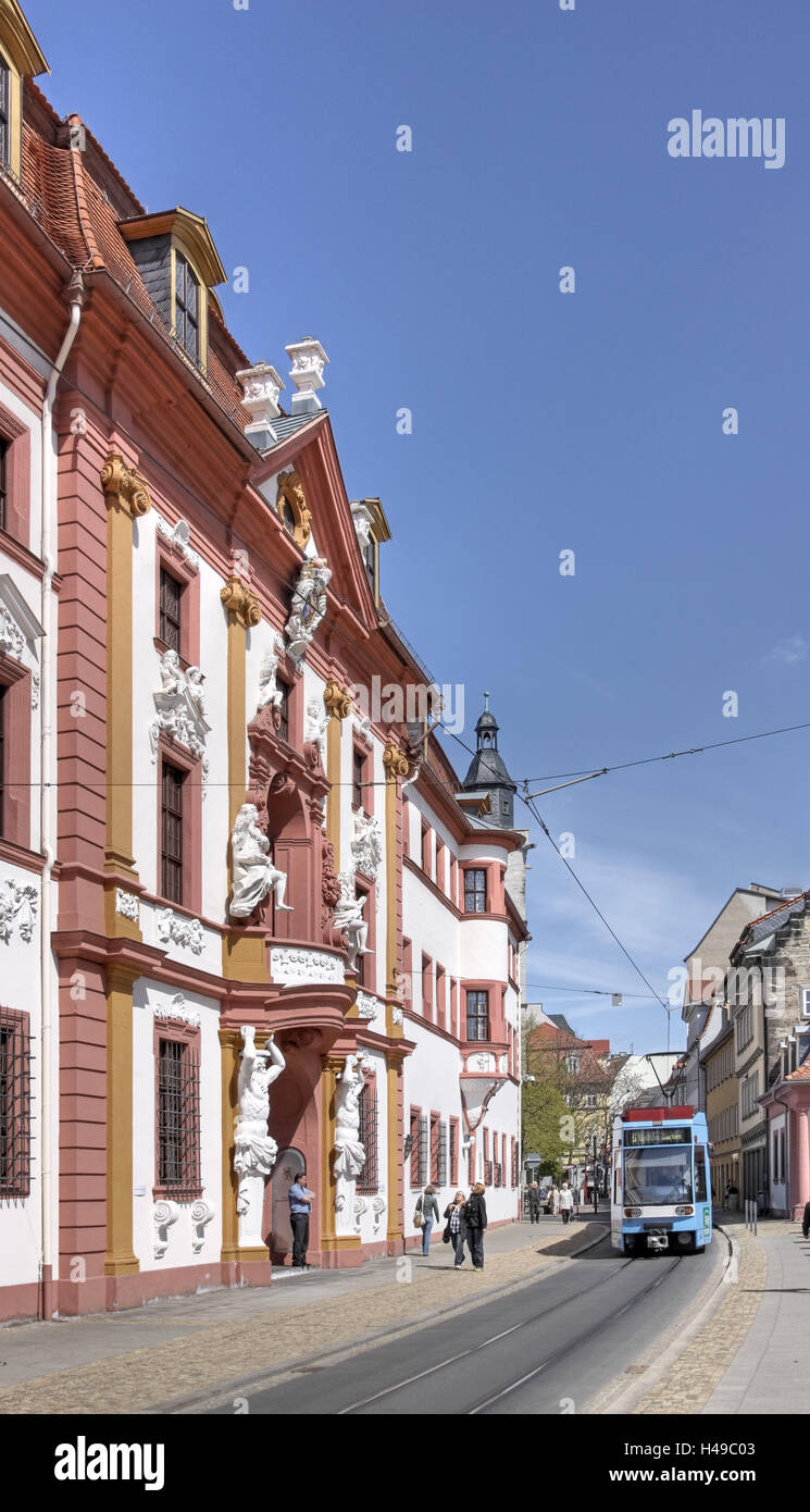 Germany, Thuringia, Erfurt, street, state chancellery, facade ...
