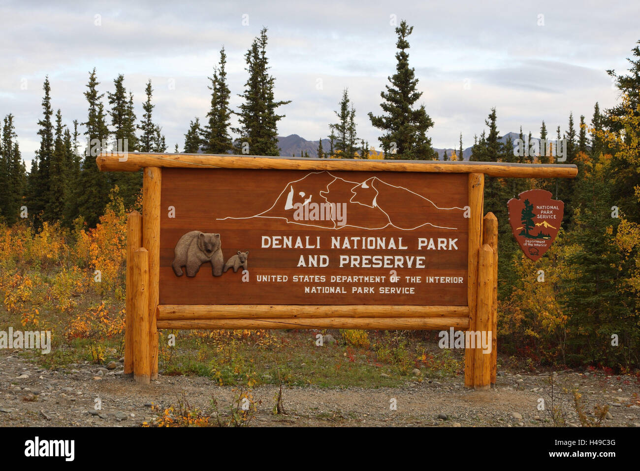 Denali national park sign hi-res stock photography and images - Alamy