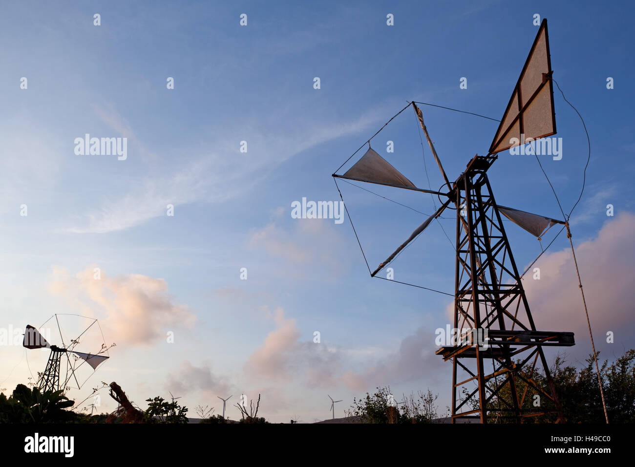 Greece, Crete, Chandras plateau, wind turbines Stock Photo - Alamy