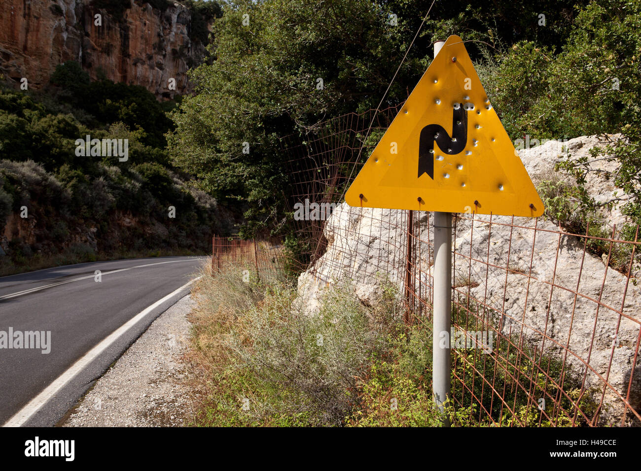 Road sign in crete greece hi-res stock photography and images - Alamy