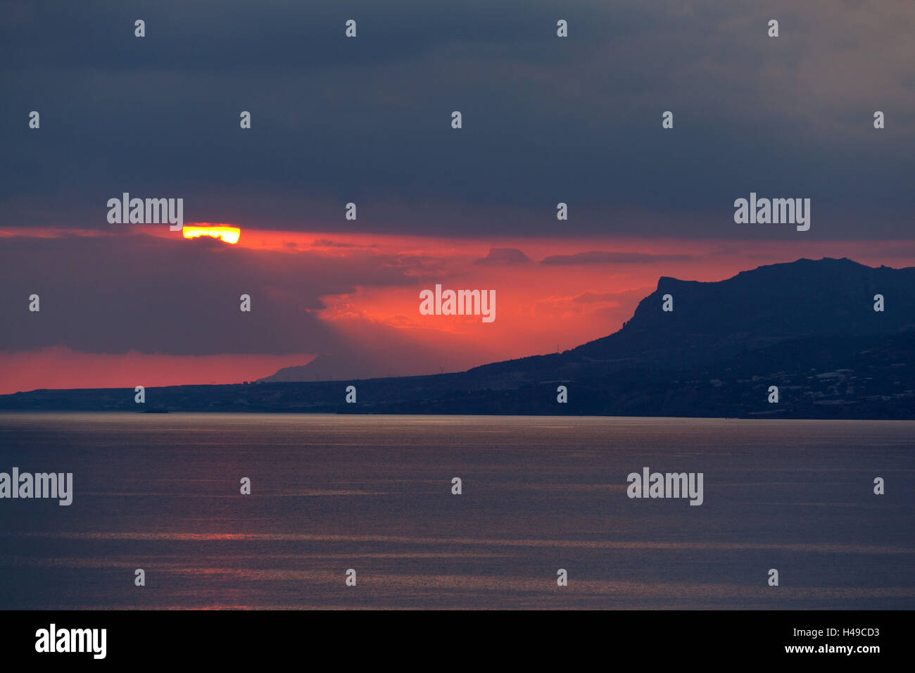 Greece, Crete, Libyan sea, sunset Stock Photo - Alamy