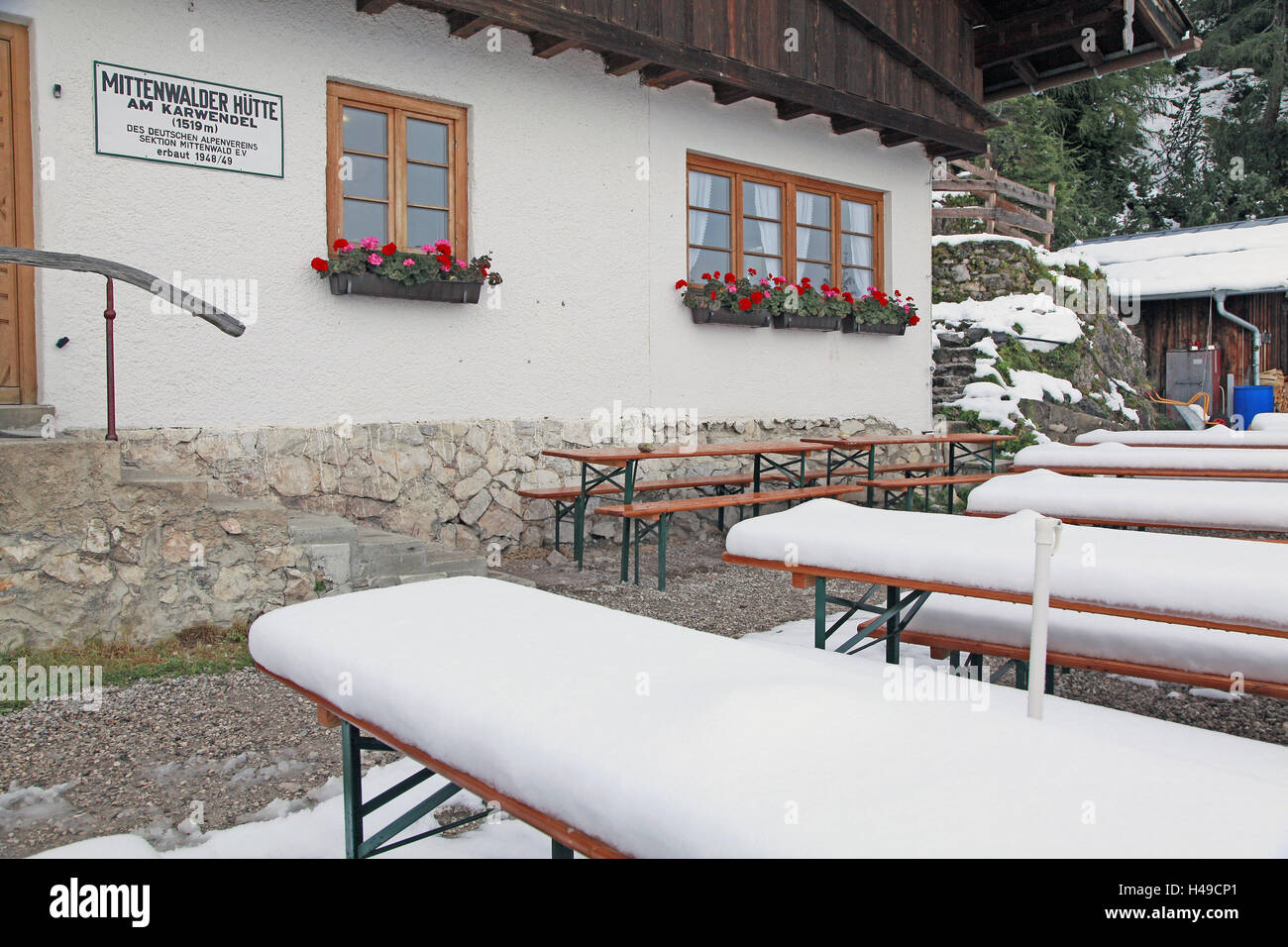 Germany, Upper Bavaria, Mittenwalder hut, winter, season, Bavarians ...