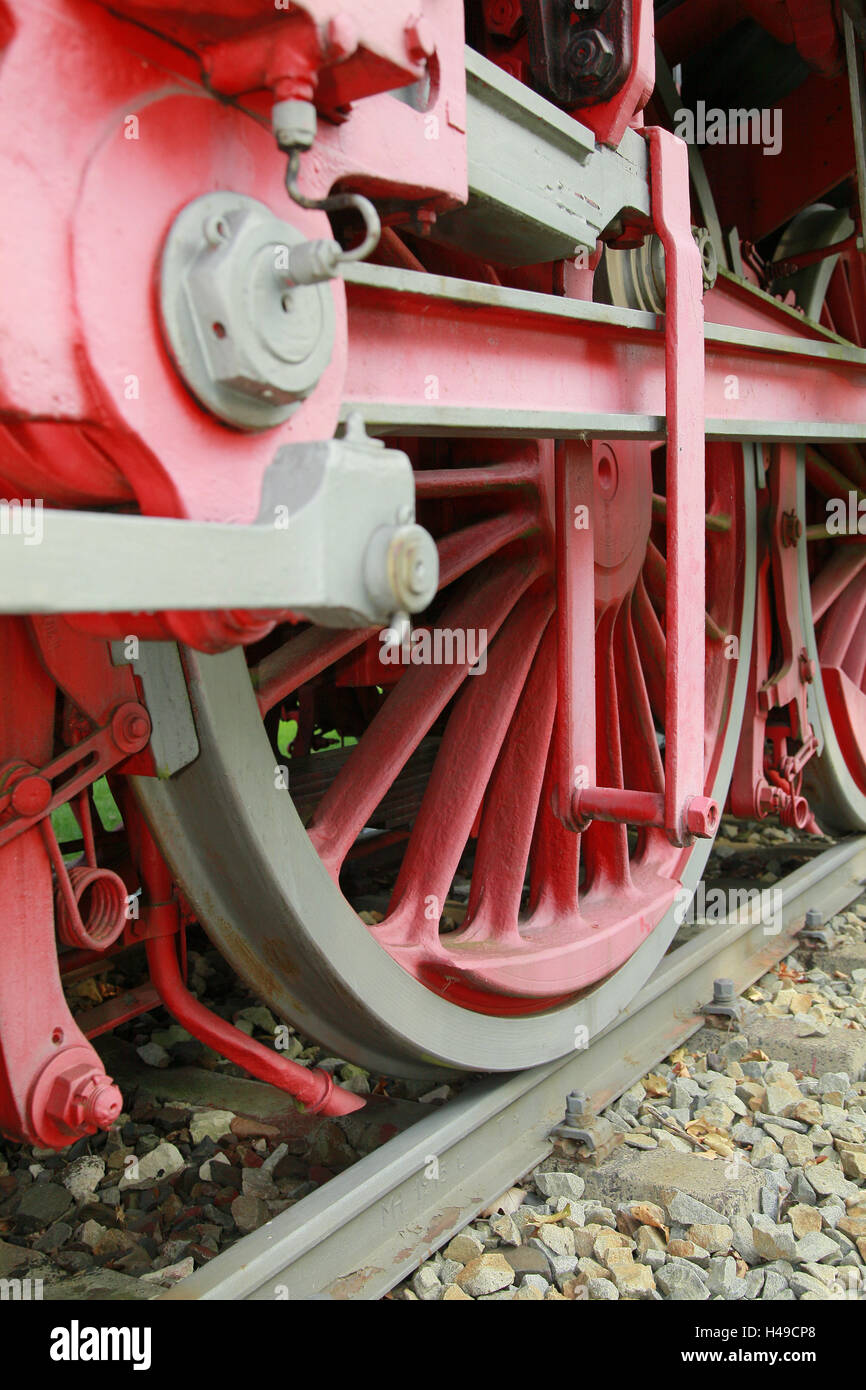 Steam locomotive, wheels, detail Stock Photo - Alamy