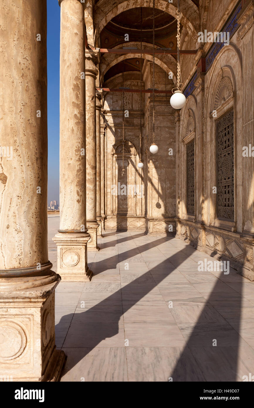 Egypt, Cairo, citadel, Mosque of Muhammad Ali, colonnade Stock Photo ...