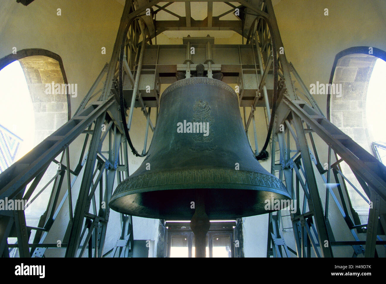 Austria, Vienna, Stephansdom, south tower, bell frame the gigantic bell ...