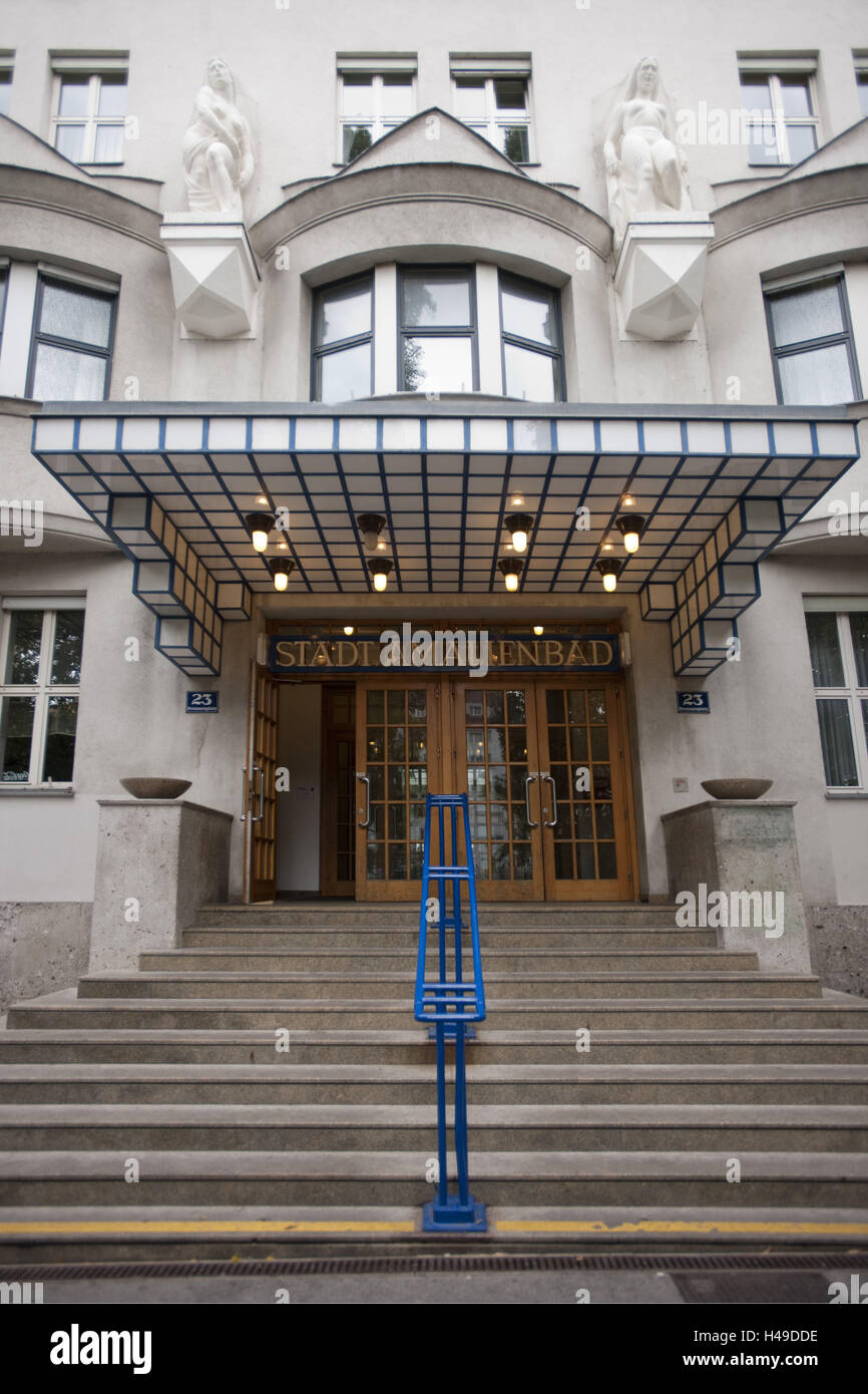 Austria, Vienna, favorite, space Reumann, Amalienbad, main entrance, in ...