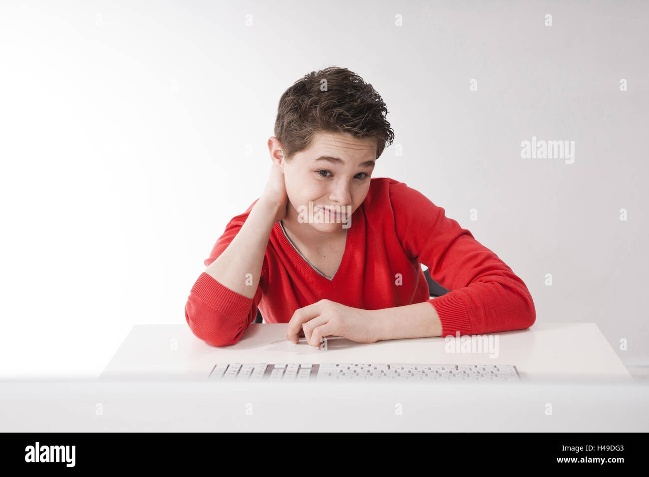 Teenagers, boy, sit, consider thoughtfully, studio, young person, Teen ...