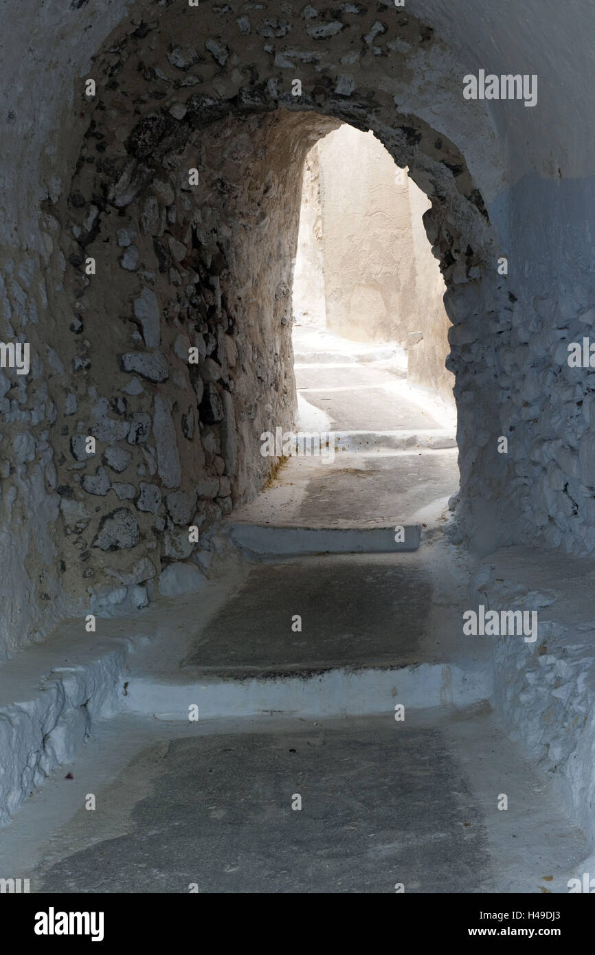 Greece, the Cyclades, Santorini, Emborio, in the Old Town Kastelli ...