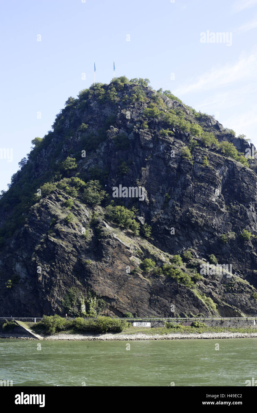 Loreleyfelsen, Loreley, the Rhine, Rhine Valley, Middle Rhine ...