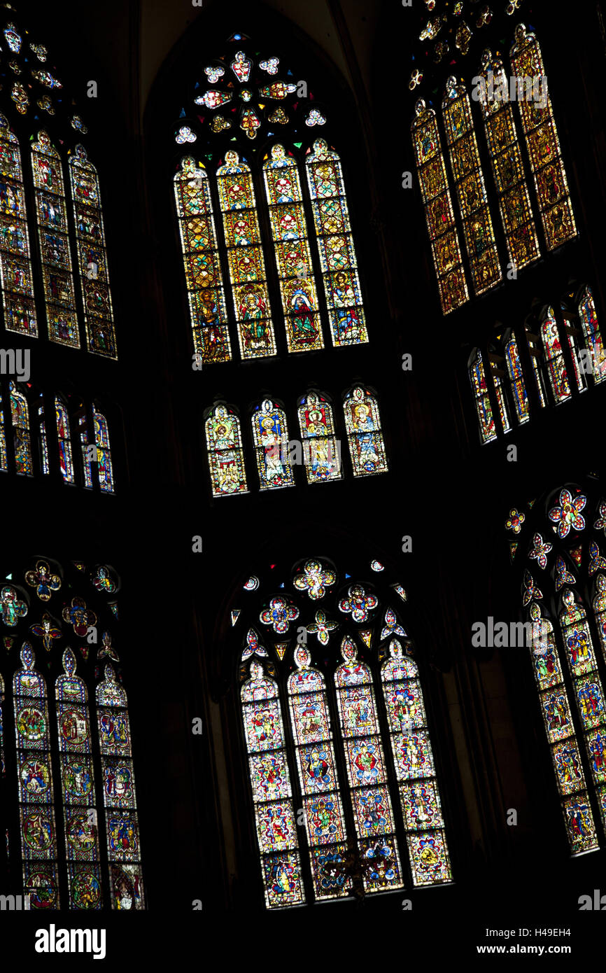 Church window, Regensburger of cathedral, Bavaria, Germany Stock Photo ...
