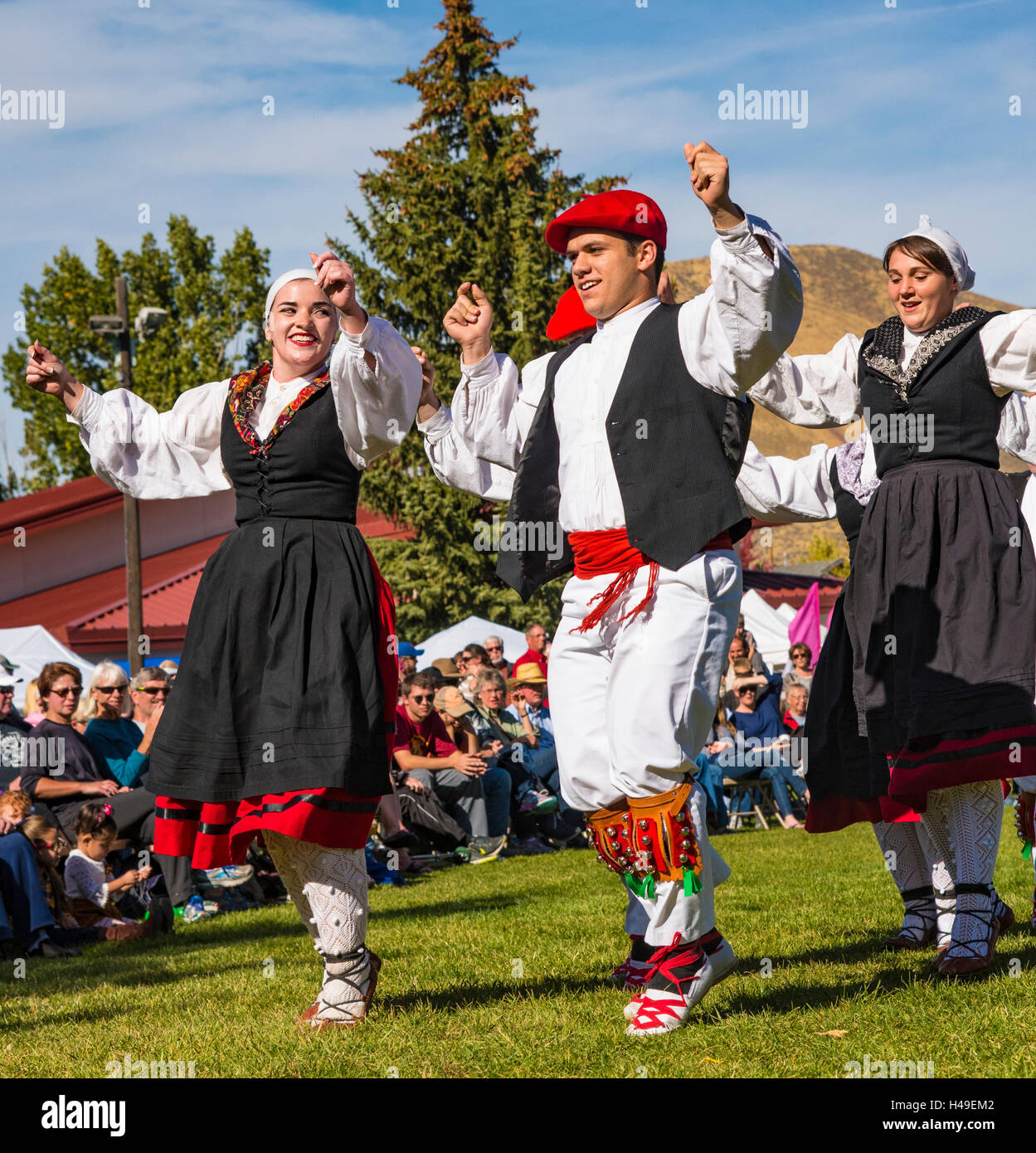 Trailng of the Sheep Festival, Oinkari Basque Dancers performing at Folklife Fair, Hailey and ...
