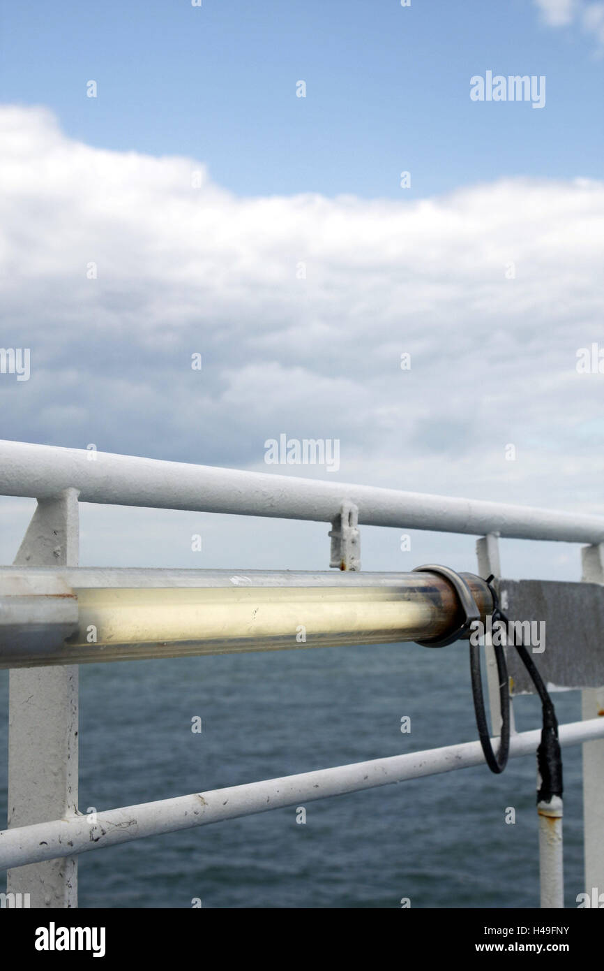 Sea, ferry, rail, neon tube, ship, ferryboat, railing, fluorescent lamp ...